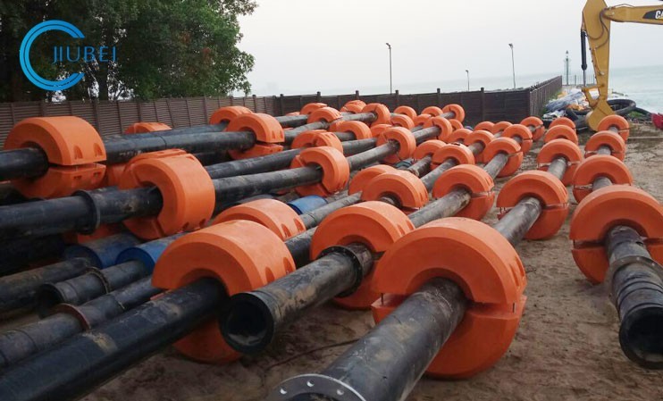 High Density Foam Filled Pipe Floater For Marine Dredging Sand / Slurry ...