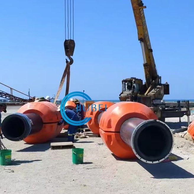 Impact Orange HDPE Pipe Buoy Float With Hot Galvanized Steel Installation