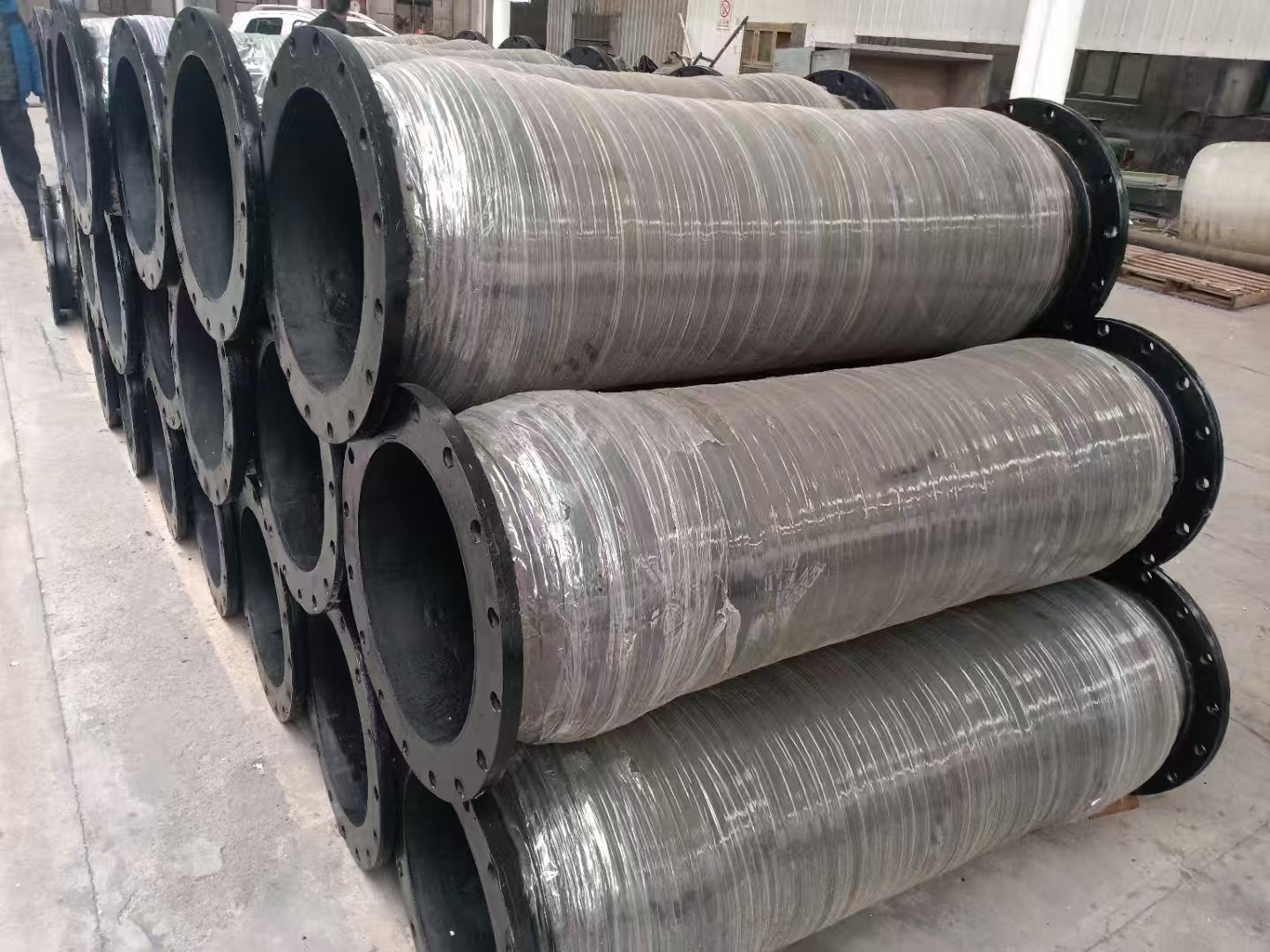 Flange Connection Armoured Rubber Suction Hose with NR BR SBR Material